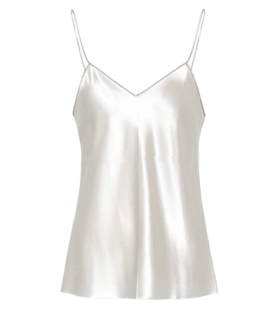 Helmut Lang Zipper-trimmed Silk Camisole In White | ModeSens