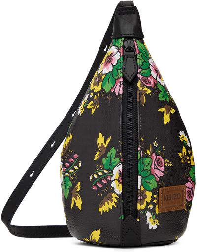 Kenzo Mini Cargo Logo-embellished Floral-print Leather Messenger Bag In ...