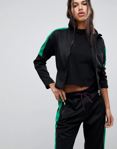 Diesel Contrast Stripe Tracksuit Top - Black | ModeSens