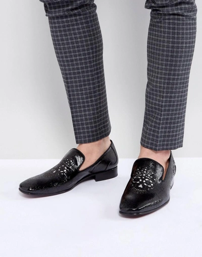 Jeffery West Jung Skull Patent Loafers In Black - Black | ModeSens