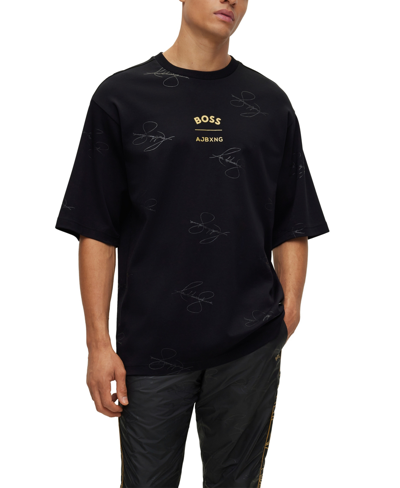 Hugo Boss Boss X Ajbxng Interlock-cotton T-shirt With Collaborative ...