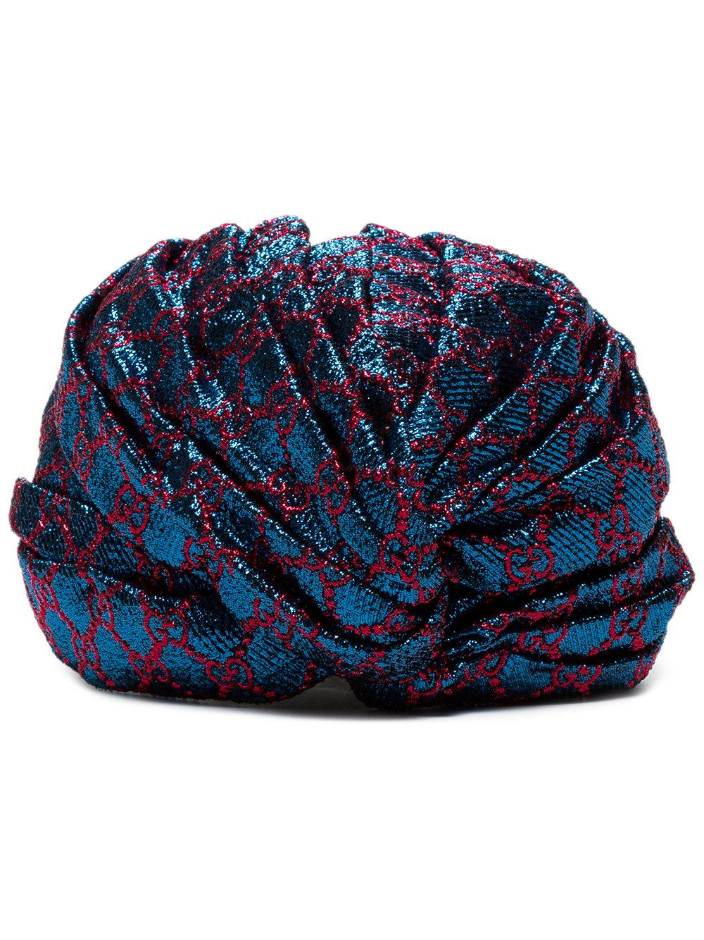 Gucci Metallic Blue Turban | ModeSens