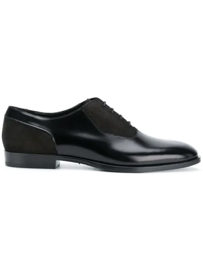 Jimmy Choo Tyler Black Shiny Calf Leather And Suede Lace Up Shoes ...
