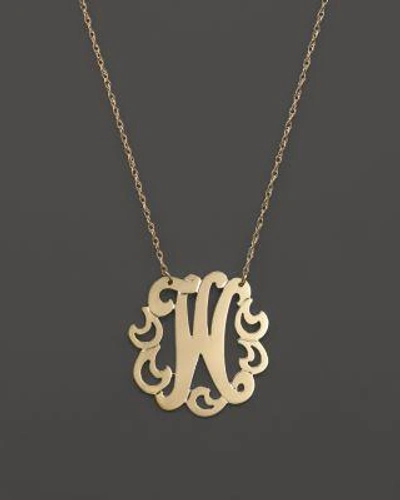 Jane Basch 14k Yellow Gold Swirly Initial Pendant Necklace, 16 In W ...