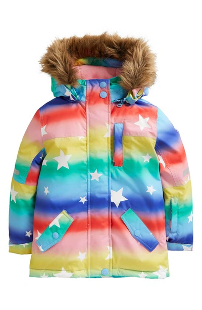 Mini Boden Kids' All Weather Waterproof Jacket In Ombre Rainbow Star ...