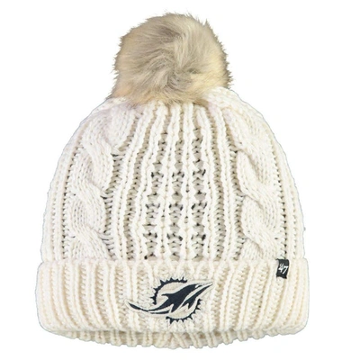 47 ' Cream Miami Dolphins Meeko Cuffed Knit Hat With Pom | ModeSens
