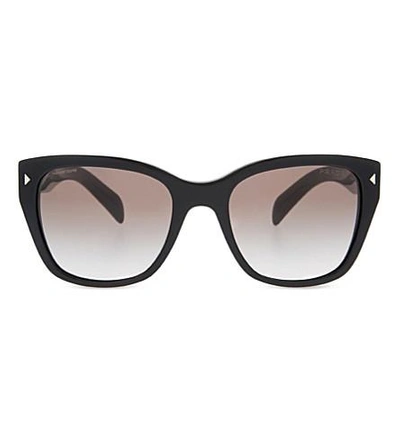 Prada Pr09s Triangle Accented Square-framed Sunglasses In Black | ModeSens