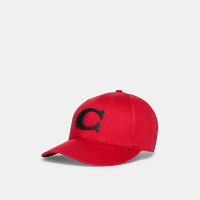 Coach Varsity Baseball Cap In Red | ModeSens