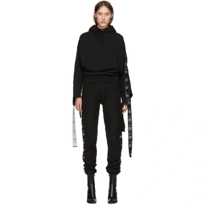 Vetements Logo Tape Hooded Cotton Sweatshirt In Black | ModeSens Vetements Logo Tape Hooded Cotton Sweatshirt In Black | ModeSens