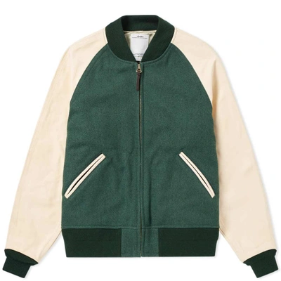 Visvim Varsity Jacket In Green | ModeSens