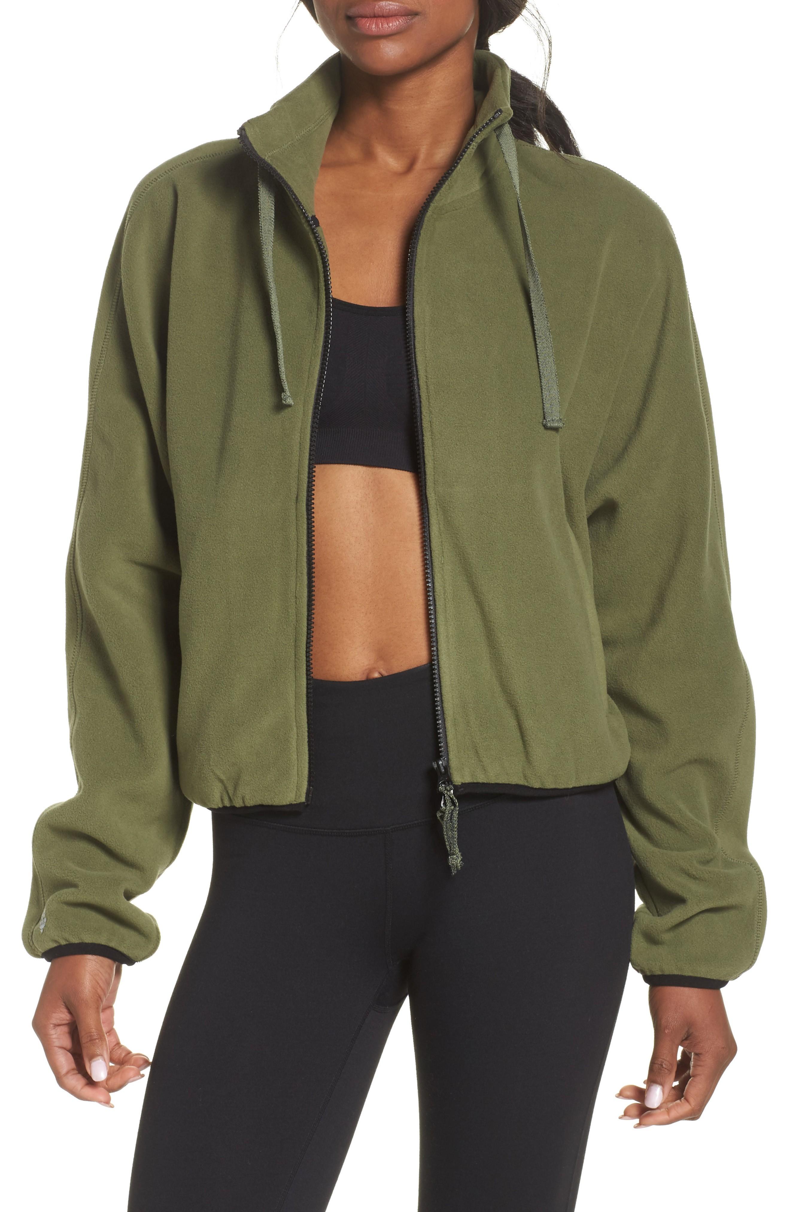 Free People Fp Movement Higher Ground Fleece Jacket In Moss | ModeSens