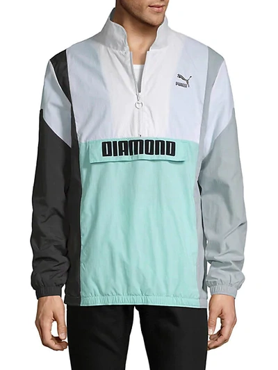 Puma Color-block Windbreaker Anorak Jacket In Blue | ModeSens