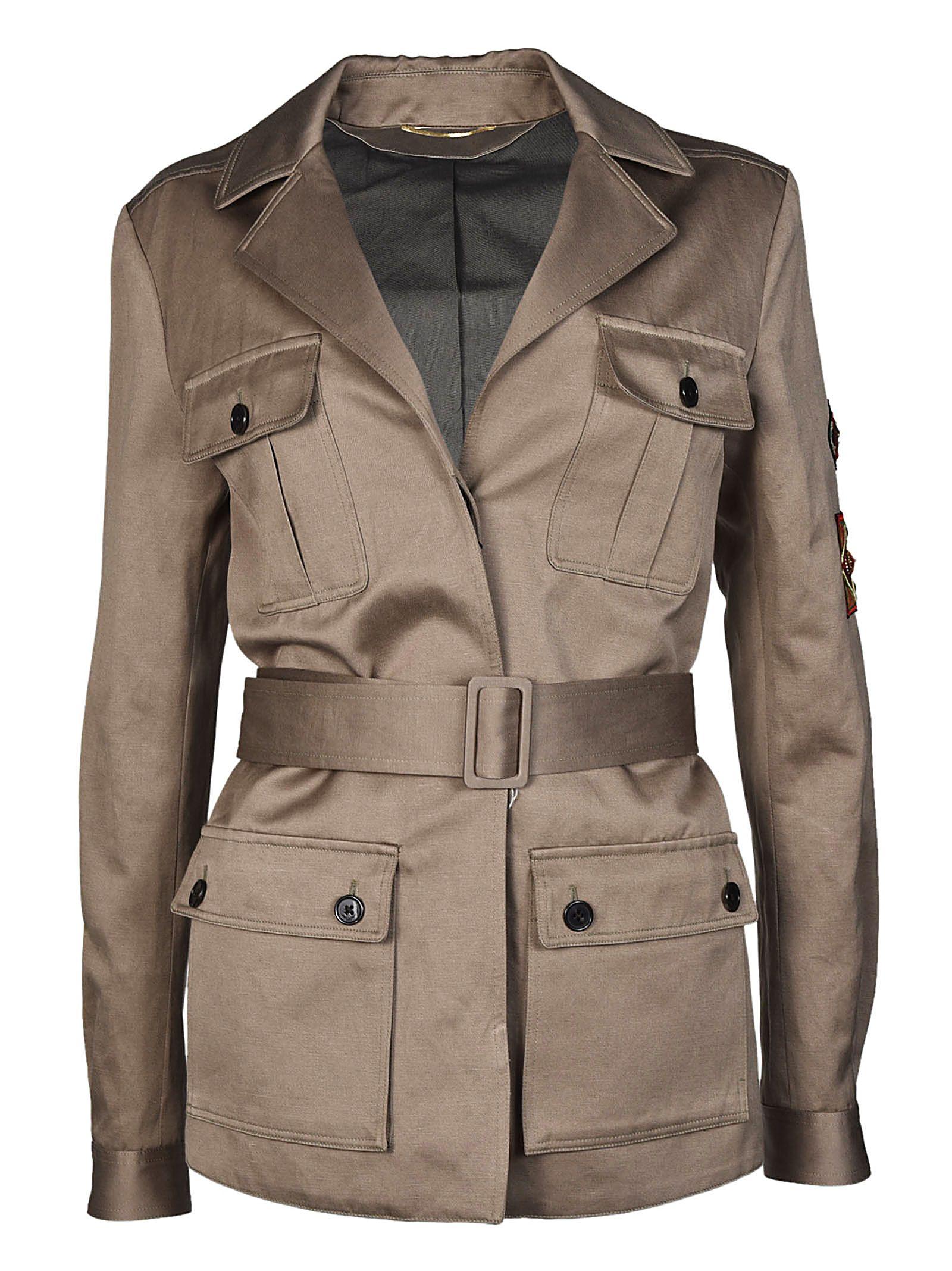 Saint Laurent Belted Safari Jacket In Brown | ModeSens