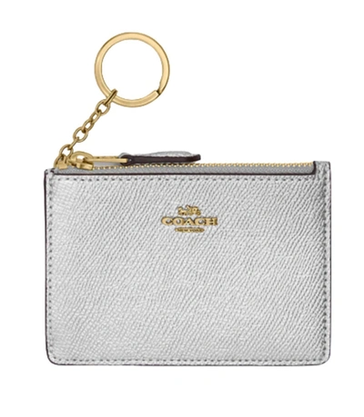 Coach Women's Metallic Mini Leather Id Skinny Key Fob Card Case In ...