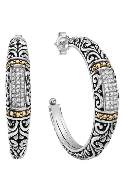 Effy Sterling Silver & 18k Yellow Gold Diamond Hoop Earrings In White ... Effy Sterling Silver & 18k Yellow Gold Diamond Hoop Earrings In White ...