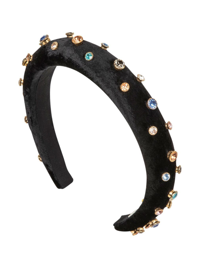 Jennifer Behr Women's Joy Velvet Crystal-embellished Headband In Black ...