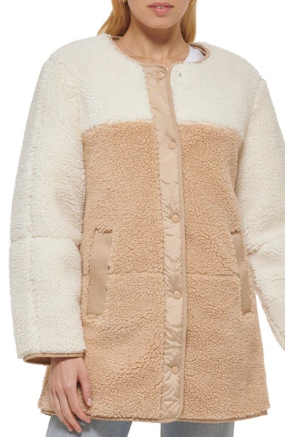 Levi's Colorblock Reversible Quilted & Fleece Liner Jacket In Sesame ...