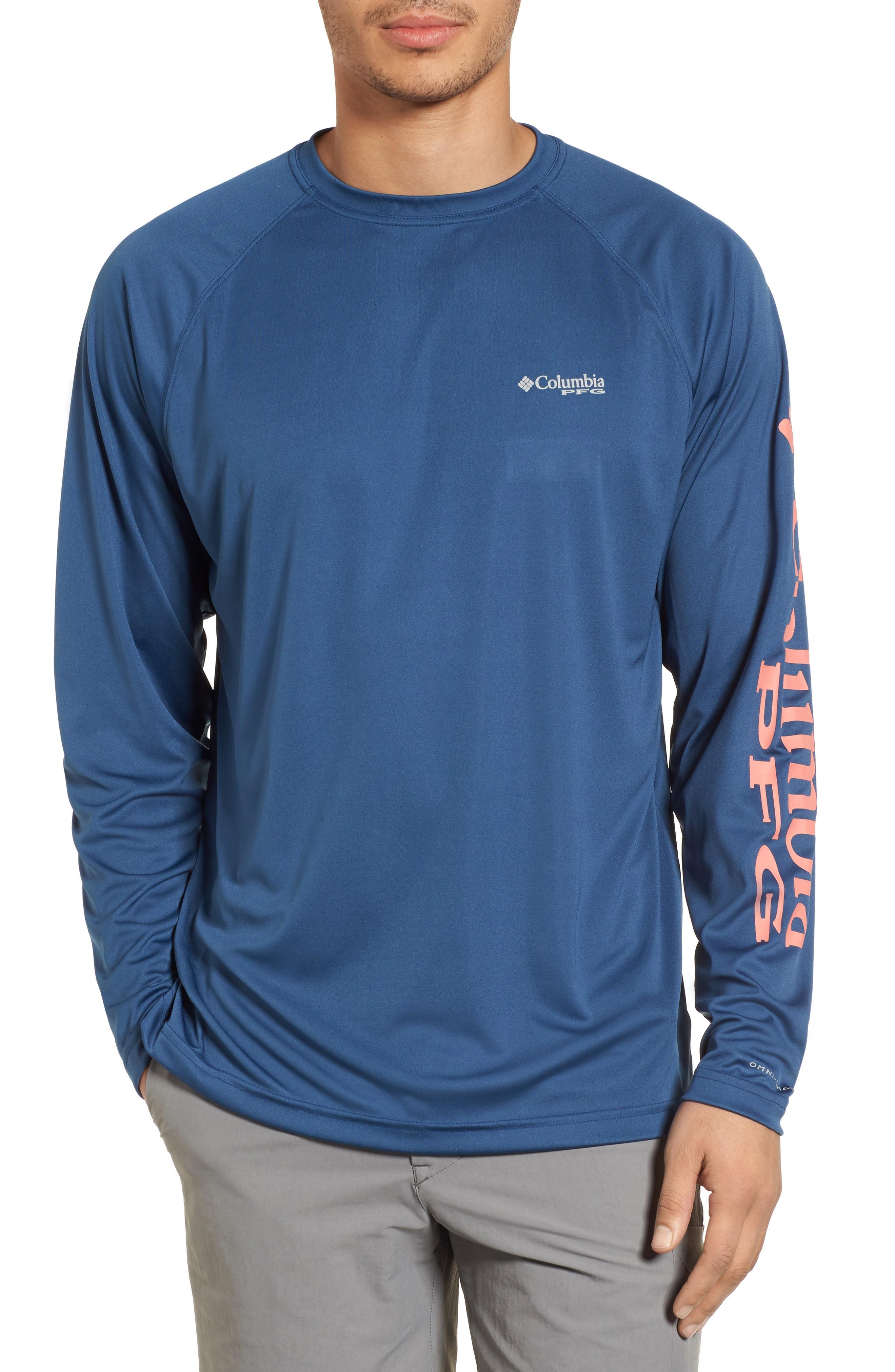 Columbia Pfg Terminal Tackle Performance T-shirt In Night Tide Salmon ...