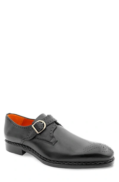 Mezlan Artisan Welt Monk Strap Shoe In Black | ModeSens