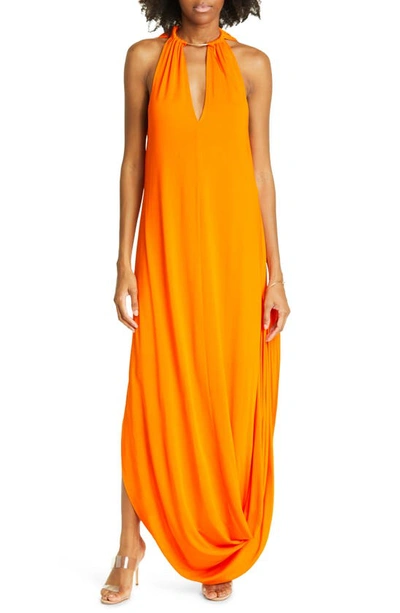 Cult Gaia Luna Keyhole Neck Gown In Orange | ModeSens