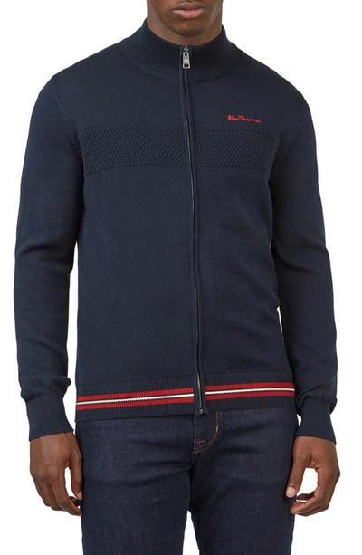 Ben Sherman Funnel Neck Zip Fastening Track Jacket In Navy Blazer ...