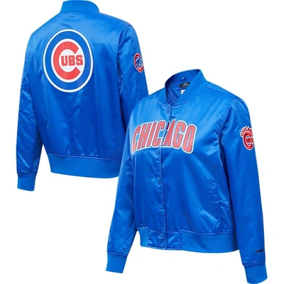 Pro Standard Royal Chicago Cubs Satin Full-snap Varsity Jacket | ModeSens