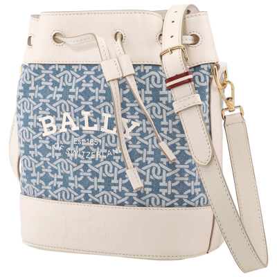 Bally Ladies Cleoh Drawstring Bucket Bag In Blue,gold Tone | ModeSens