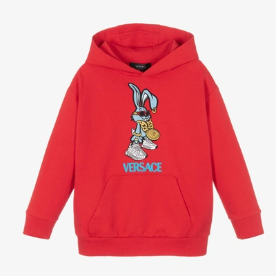 Versace Babies' Red Bunny Logo Hoodie | ModeSens