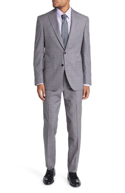 Ted Baker Jay Slim Fit Plaid Wool Suit In Grey | ModeSens