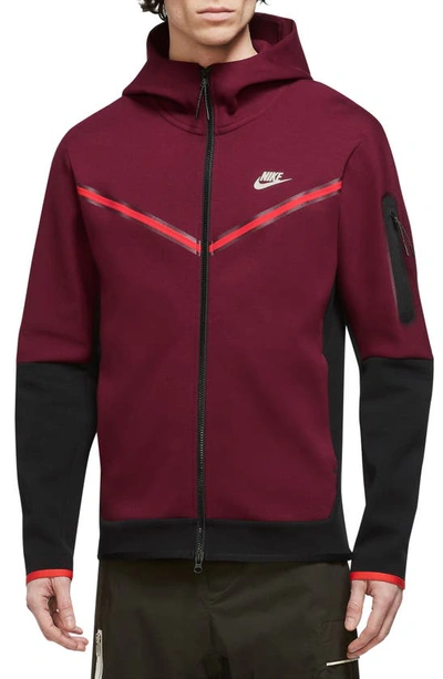 Nike Sportswear Tech Fleece Zip Hoodie In Dark Beetroot/ Black/ Phantom ...