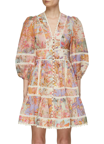 Zimmermann Dress Woman Color Beige In Multi-colour | ModeSens