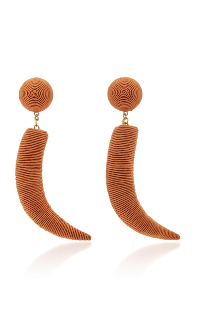 Rebecca De Ravenel Pasha Tusk Earrings In Orange | ModeSens