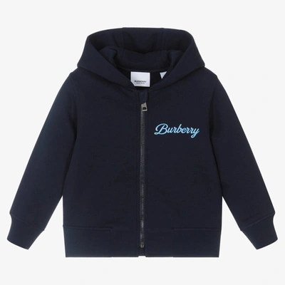 Burberry Kids' Boys Blue Logo Zip Up Hoodie | ModeSens