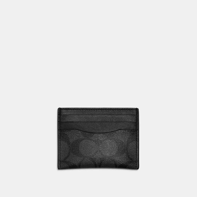 Coach Outlet Slim Id Card Case In Signature Canvas In Black | ModeSens
