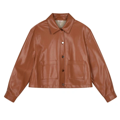 Esqualo Pleather Jacket In Copper In Multi | ModeSens