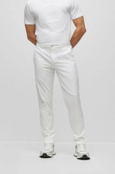 Hugo Boss Slim fit Trousers In Water repellent Twill In White ModeSens