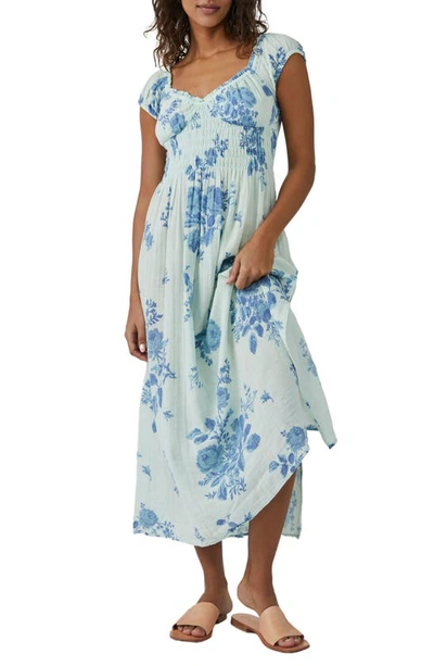 Free People Forget Me Not Midi Dress In Blue | ModeSens