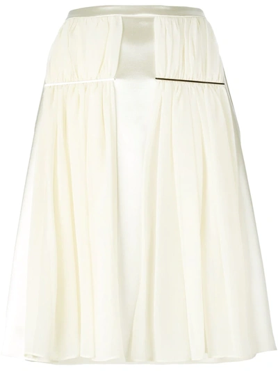 Christopher Kane Ruched Detail Skirt In White | ModeSens