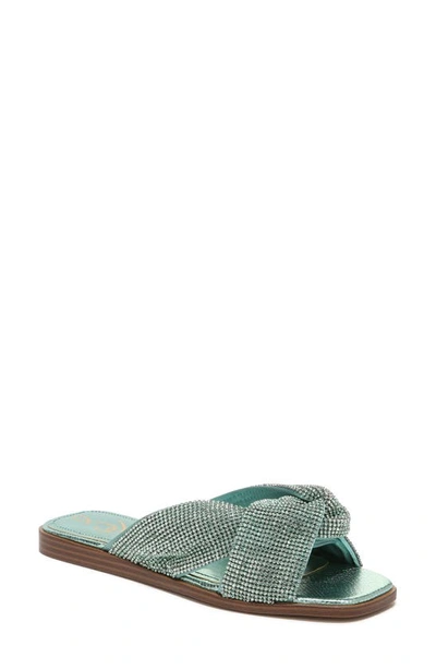 Sam Edelman Issie Slide Sandal In Sea Green Metallic | ModeSens
