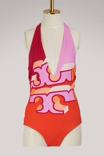 Tory Burch Reversible Logo Swimsuit In Poppy Red Flying Logo | ModeSens