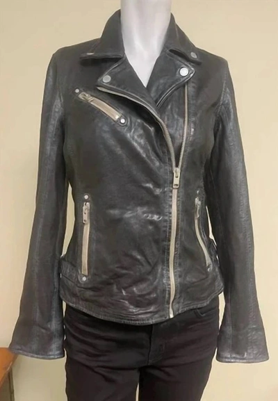 Mauritius Maysie Rf Peace Sign Leather Moto Jacket In Black | ModeSens