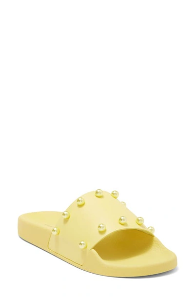 Stuart Weitzman Superstud Pool Slide In Lemon | ModeSens