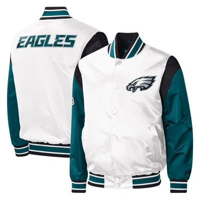 Starter White Philadelphia Eagles Throwback Warm Up Pitch Satin Full ...