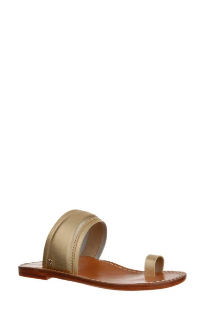 Sam Edelman Margit Toe Loop Sandal In Amber Gold Metallic | ModeSens