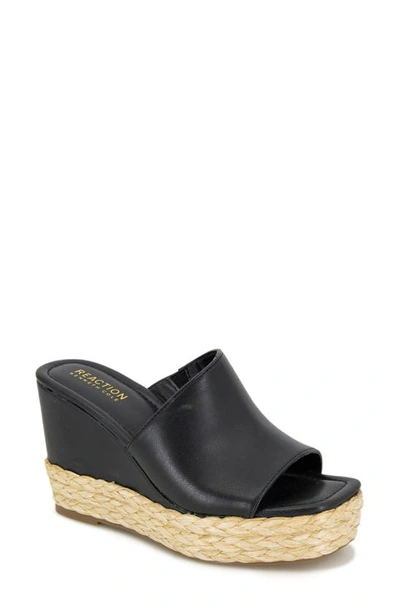 Reaction Kenneth Cole Maria Platform Wedge Mule In Black | ModeSens