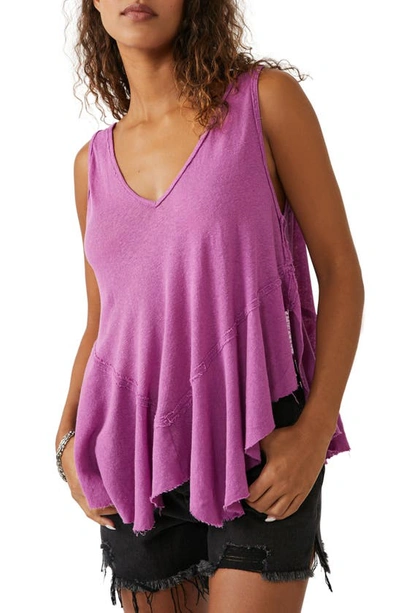 Free People Rosie Drop Waist Linen & Cotton Tank In Summer Bloom | ModeSens