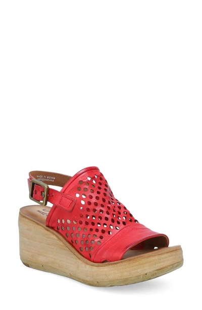 As98 Normie Wedge Slingback Sandal In Cherry | ModeSens
