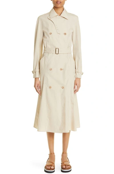 Max Mara Fronda Cotton Poplin Trench Coat In Sabbia | ModeSens