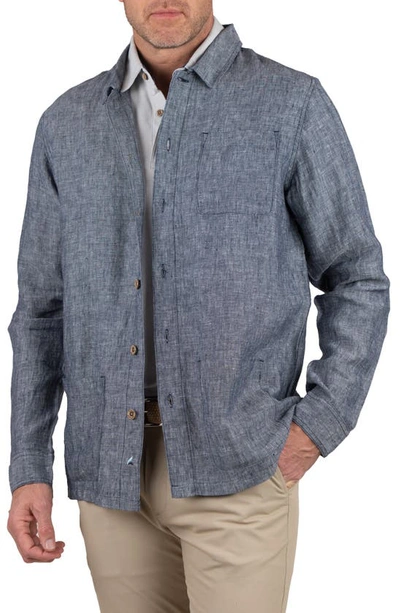 Tailor Vintage Puretec Linen Chore Jacket In Navy Blazer | ModeSens
