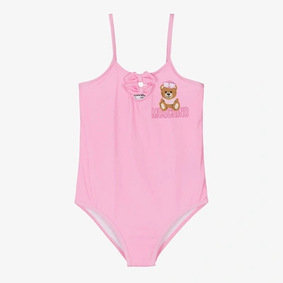 Moschino Kid-teen Babies' Girls Pink Teddy Logo Bathing Suit | ModeSens